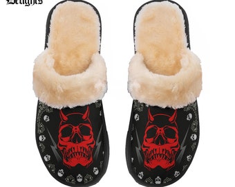 Goth Plush Slippers - Etsy