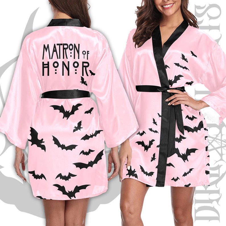 Pastel Goth Bachelorette Robes, Badass Bride, Maid of Horror, Bride's ...