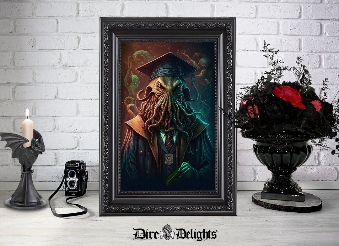 Eldritch Graduation, Cthulhu in a Graduation Cap and Gown, Lovecraftian ...