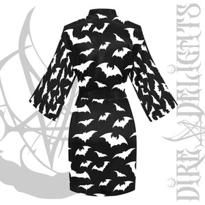 Gothic Bats Robe,vampire Kimono Robe,bath Robe,gothic Chiroptera Witchy ...