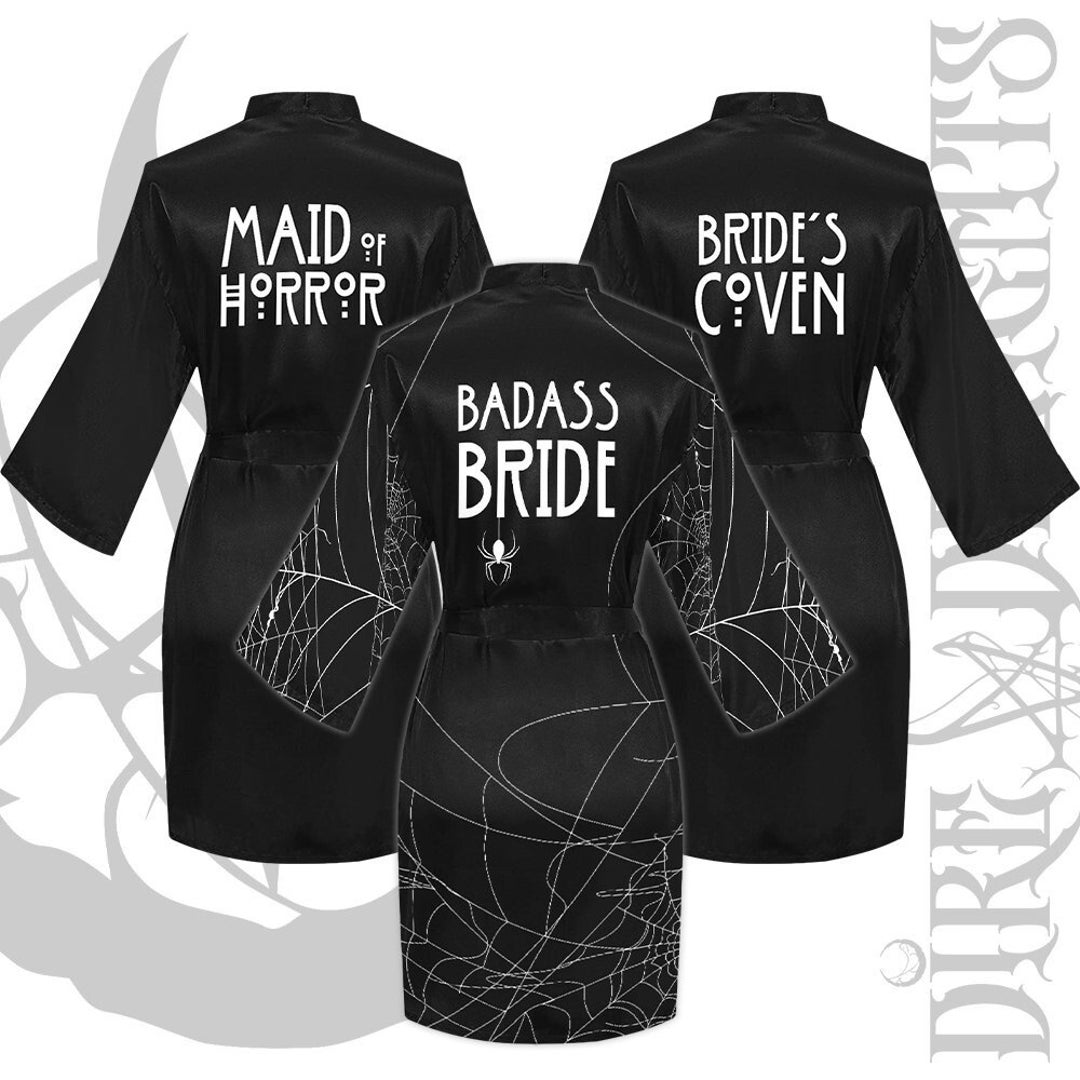 Gothic Bachelorette Robes, Badass Bride, Maid of Horror, Bride's Coven ...