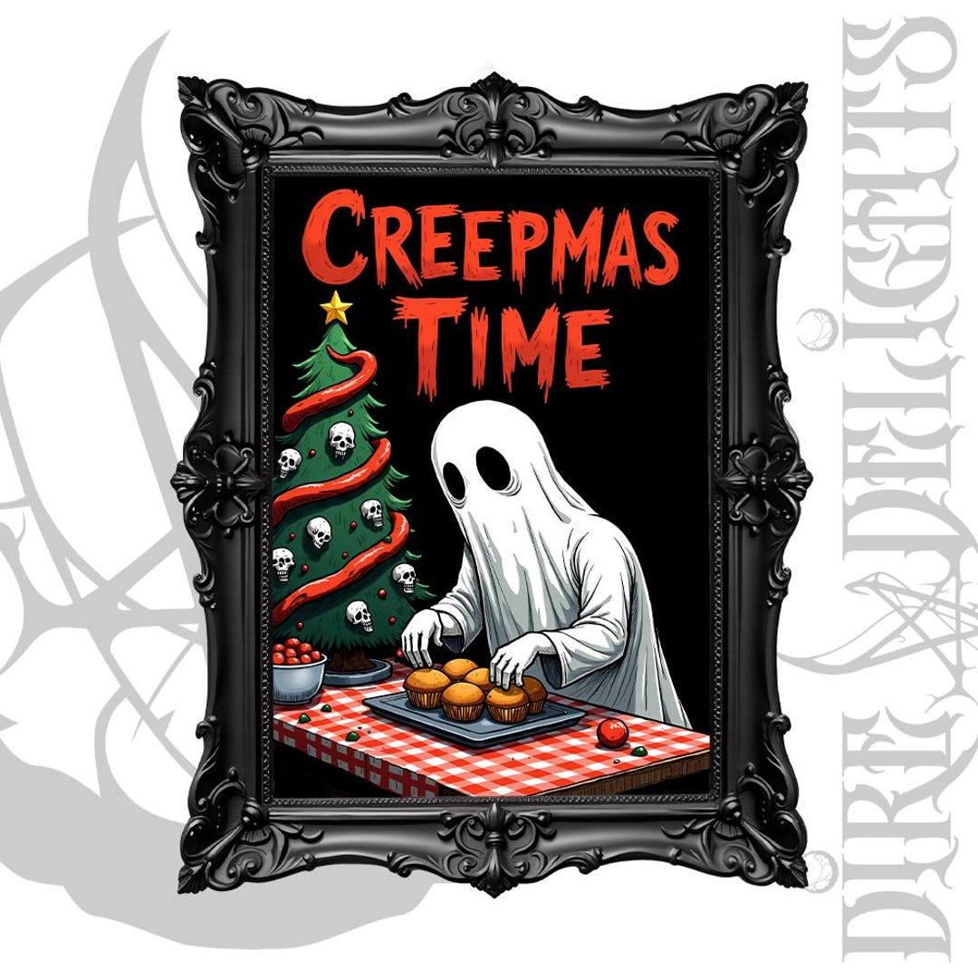 Digital Ghost Baking Muffins Poster, Funny Ghost Creepmas Time Instant ...