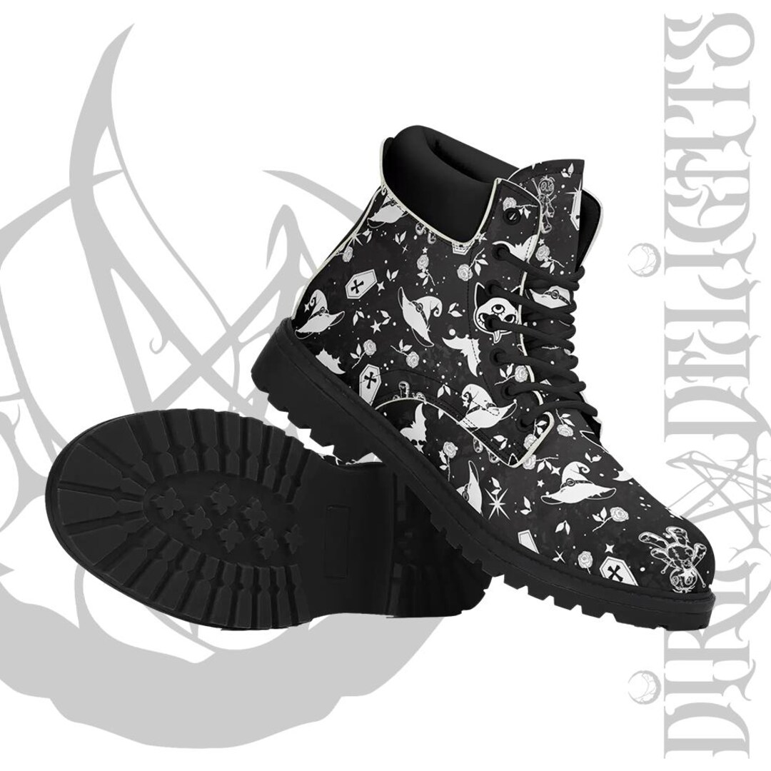 Witchcraft PU Leather Boots, Voodoo Doll Comfortable Demonic Boots ...
