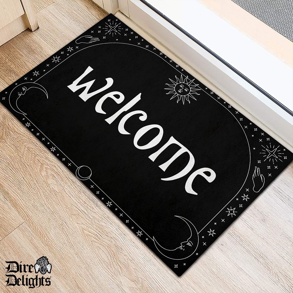 Celestial Welcome Door Mat, Gothic Doormat, Goth Witchy Door Mat sold ...
