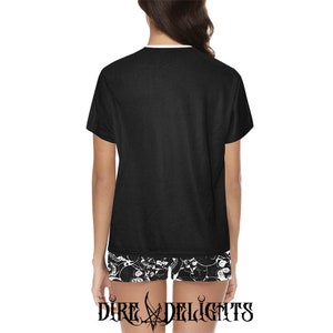 Goth Horror Pajama Set,demonic Cotton Pajama T-shirt & Pants,punk Emo ...