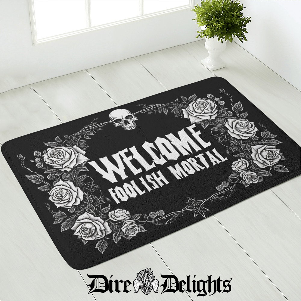 Welcome Foolish Mortal Door Mat, Funeral Frame Doormat sold by DalJosey ...