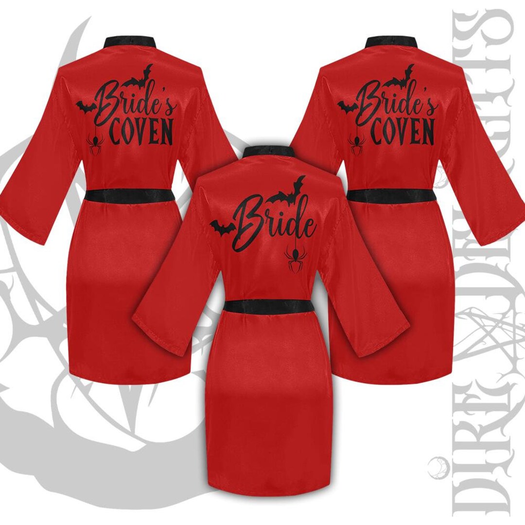 Gothic Bachelorette Red Robes,bride, Bride's Coven,alternative Bride ...