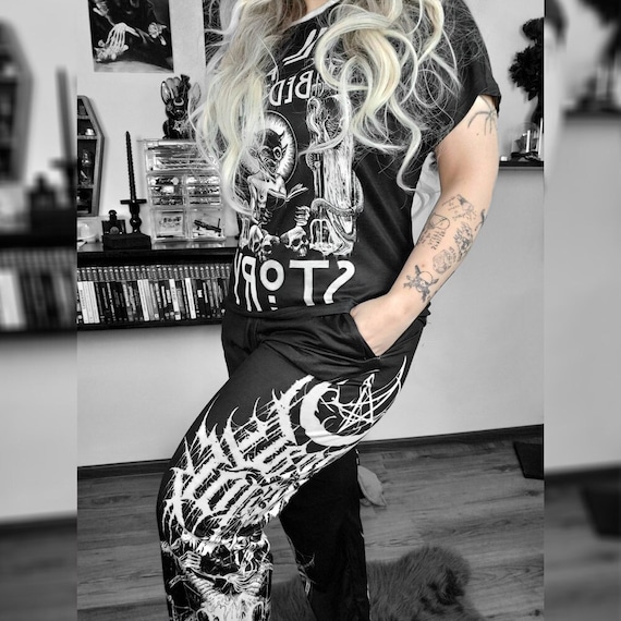 Dead Inside Demonic Unisex Pajama Pants Oversized XS 4XL Goth Pajama Pants gothic Pajamas witchy Pants halloween goth Gift horror Pajama Etsy