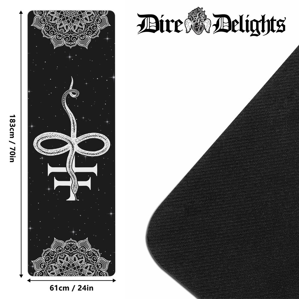 Leviathan Snake Yoga Mat,mandala Symbols Fitness Rubber Mat,health Goth ...