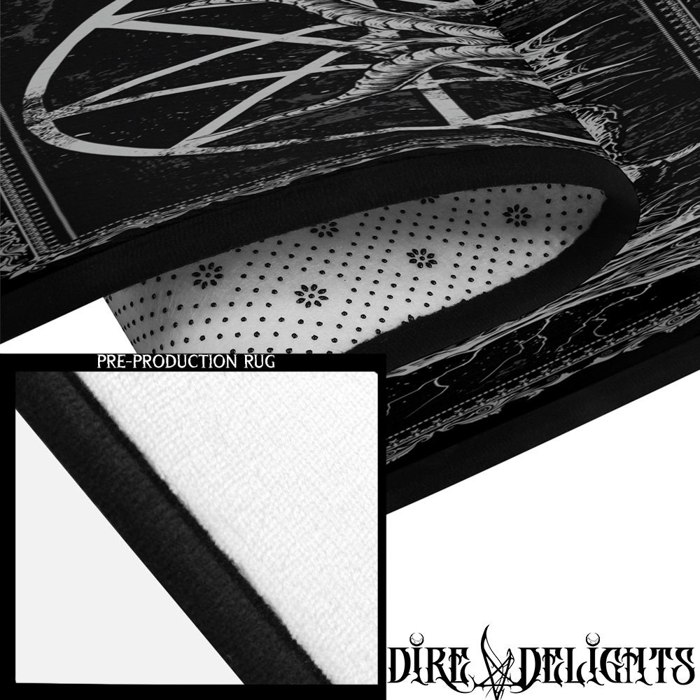 Baphomet Rug, Demonic Floor Mat,metal Rock Room Decor,satan in Hell Big ...