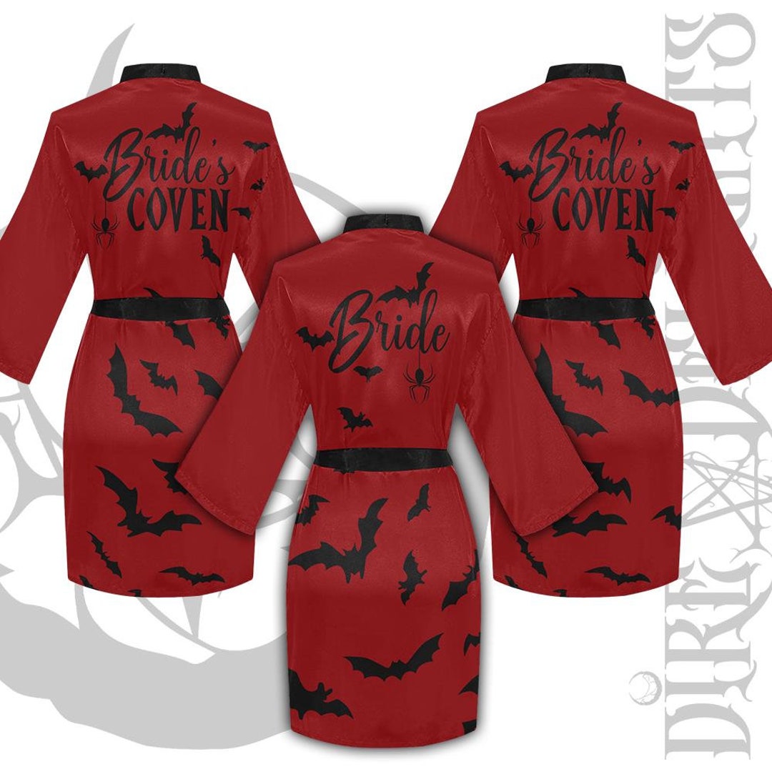 Gothic Bachelorette Burgundy Robes,bride, Bride's Coven,alternative ...