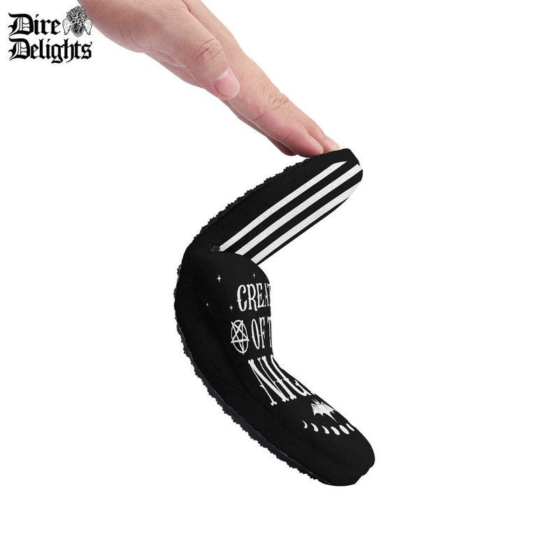 Creature of the Night Family Slippers, Gothic Warm Plush Slippers, Goth ...