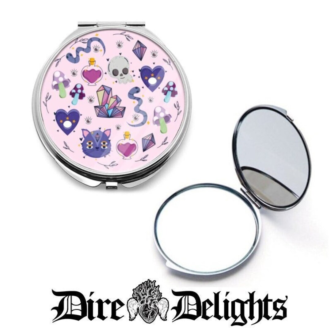 Pastel Goth Kawaii Goth Elements Pocket Purse Mirrorportable - Etsy