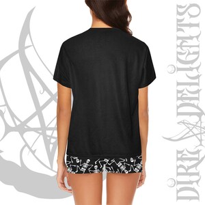 Goth Horror Pajama Set,skeleton Hands on Chest Cotton Pajama T-shirt ...