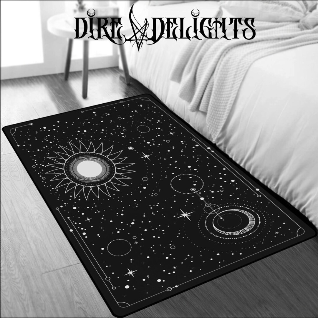 Celestial Starry Night Sky Rug, Witch Room Decor,tarot Floor Mat, Goth ...