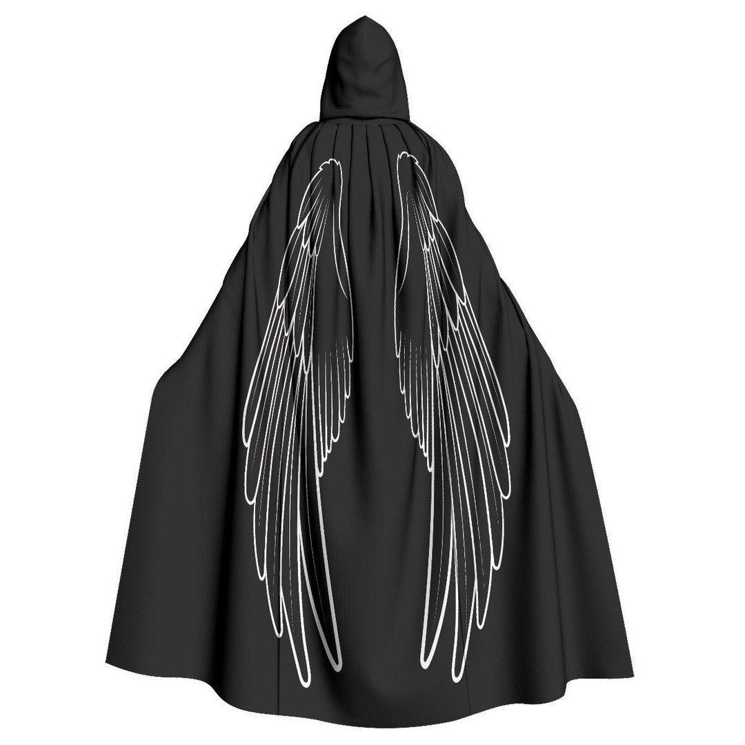 Angel Wings Dark Hooded Cloak Black Hooded Mantle Black Cape - Etsy