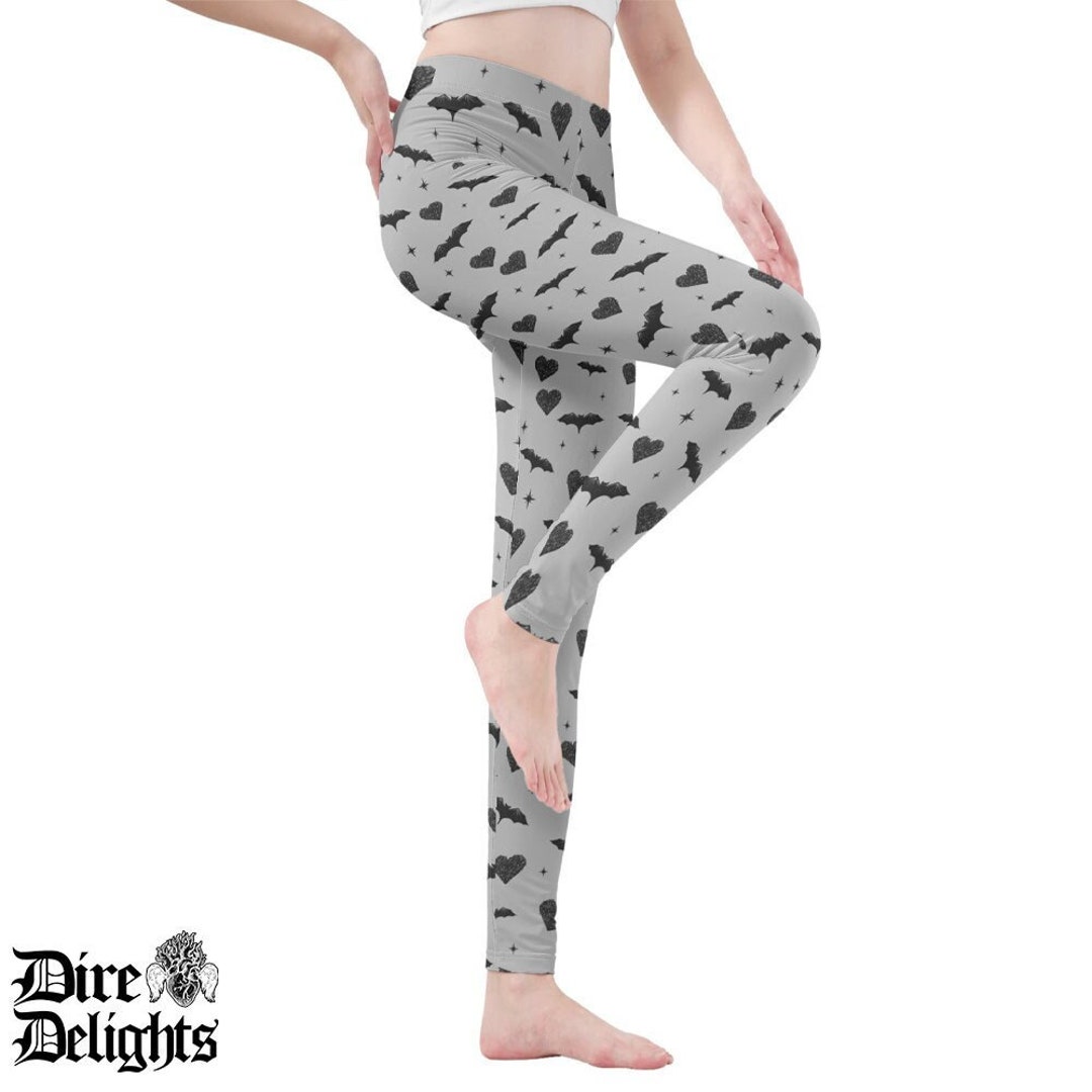 Goth Leggings,pastel Goth Starry Moon Bats Hearts Mystic Yoga Pants ...
