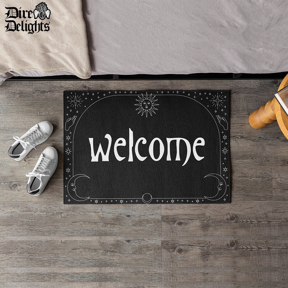 Celestial Welcome Door Mat, Gothic Doormat, Goth Witchy Door Mat sold ...