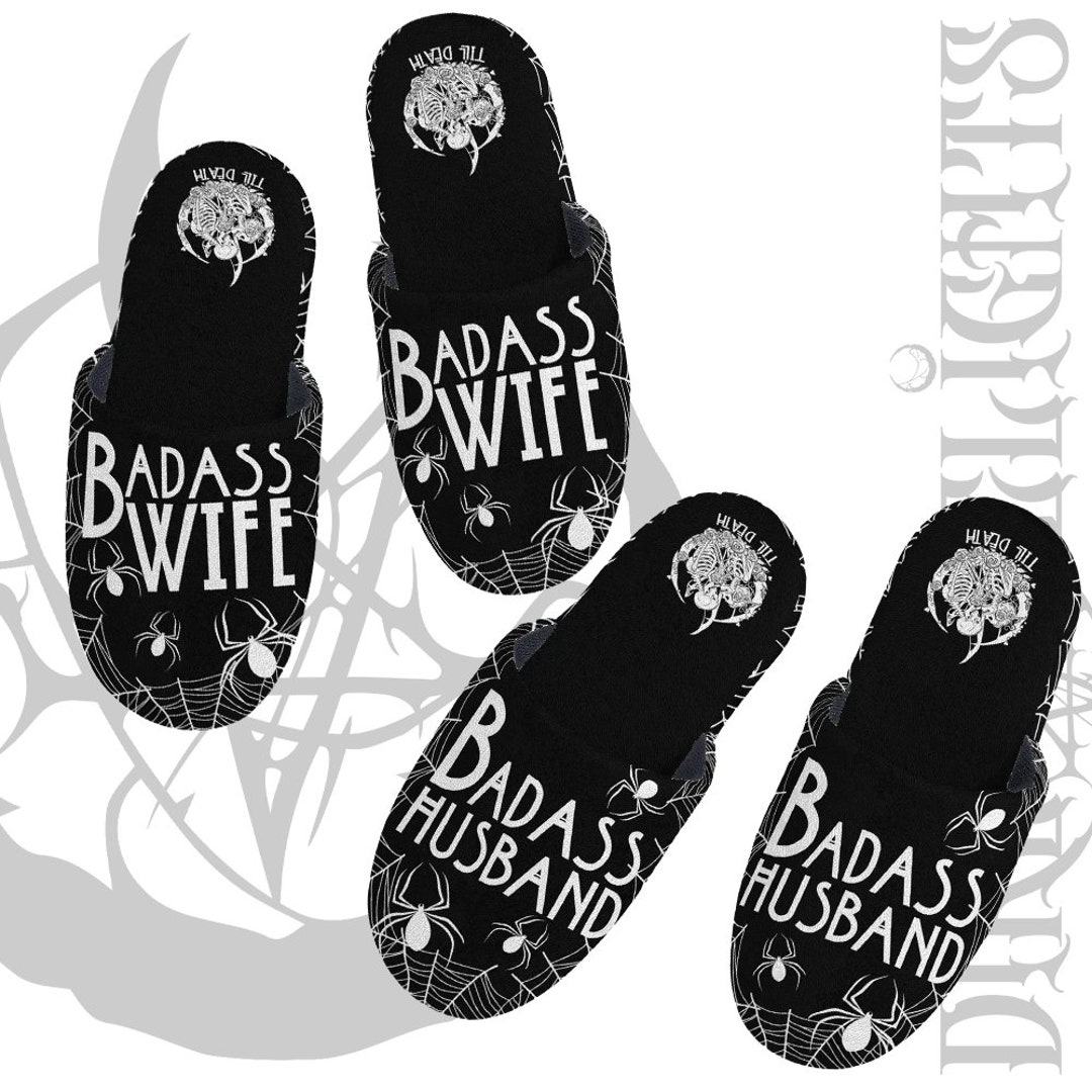 Gothic Couple Slippers, Badass Wife, Badass Husband, Gothic Wedding ...