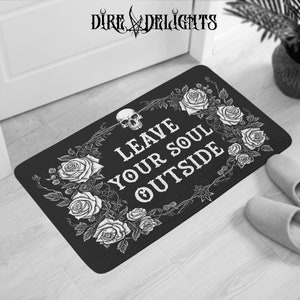 Leave Your Soul Outside Door Mat, Gothic Doormat, Goth Witchy Door Mat ...