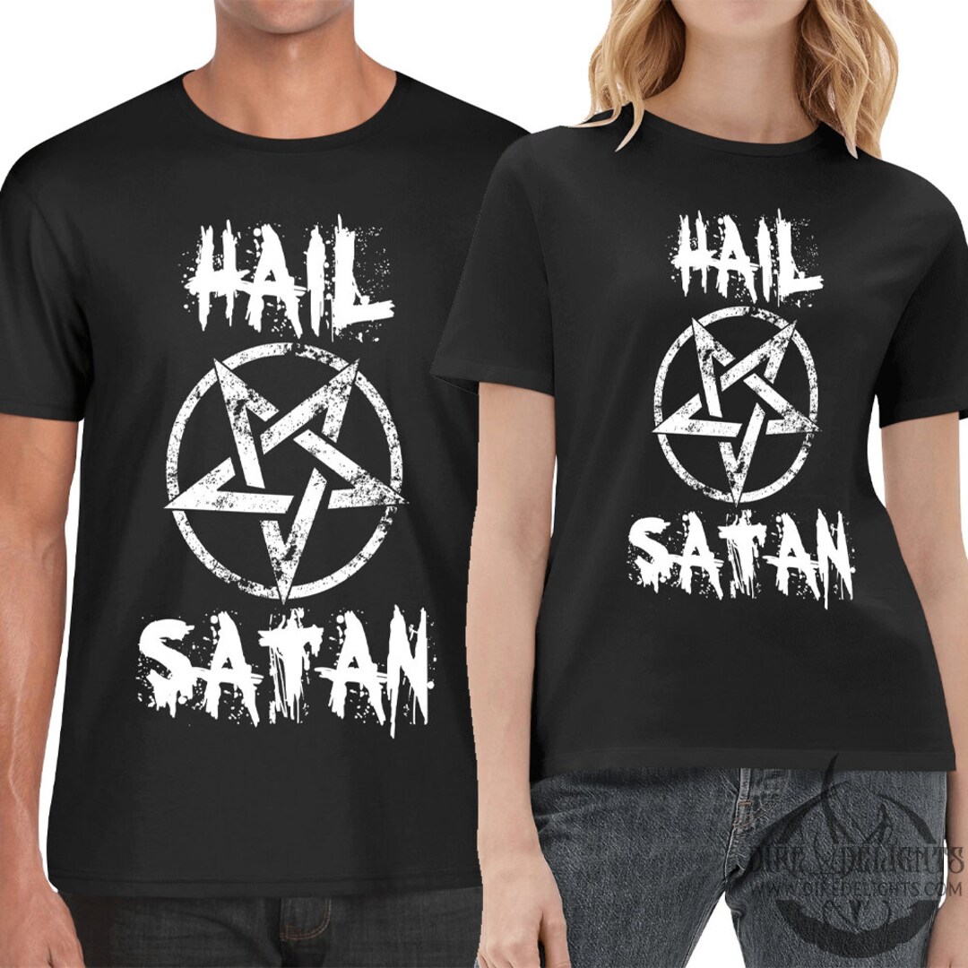 Hail Satan 100% COTTON S-5XL Unisex T-shirt,pentagram Hail Baphomet Top ...