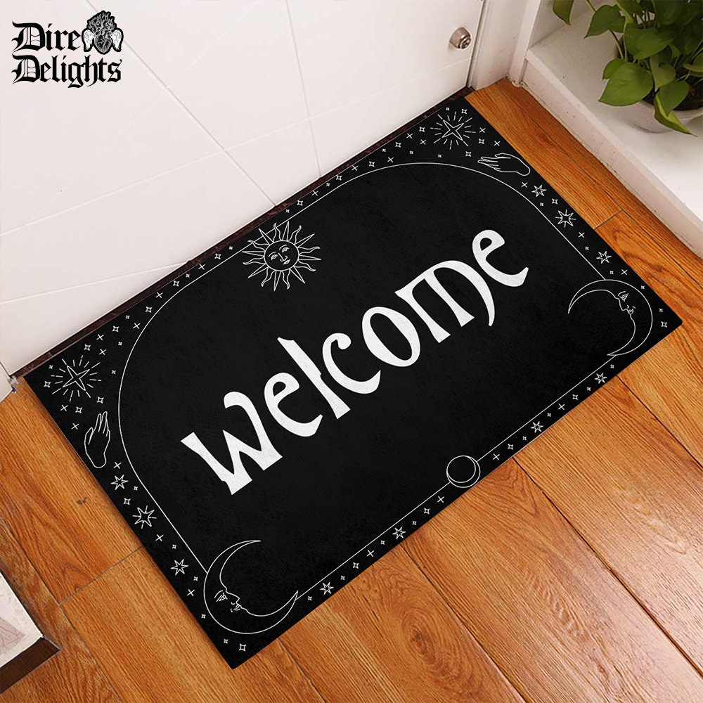 Celestial Welcome Door Mat, Gothic Doormat, Goth Witchy Door Mat sold ...