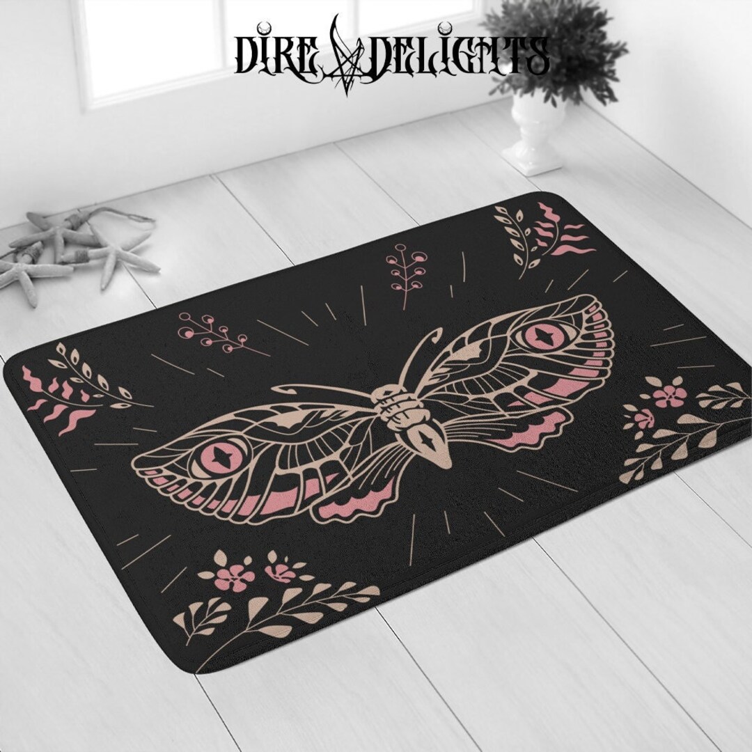 Mystic Moth Wicca Door Mat, Gothic Doormat, Goth Witchy Door Mat,witch ...