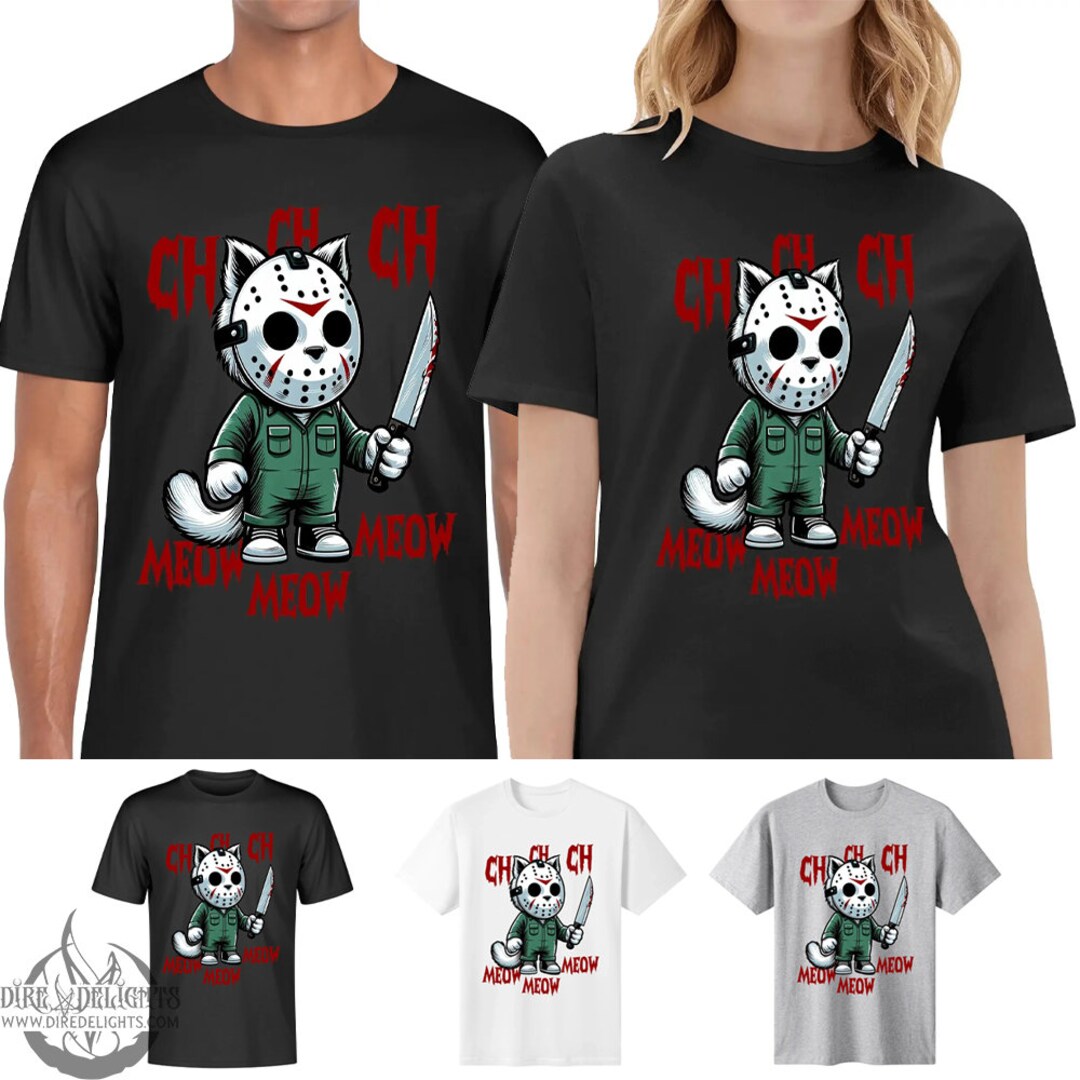 Serial Killer Cat 100% COTTON S-5XL Unisex T-shirt,jason Vorkitty Top ...