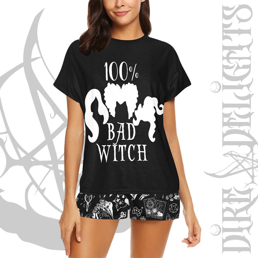 100% Bad Witch Pajama Set, Villan Pajama,goth Horror Pajama Set,gothic ...