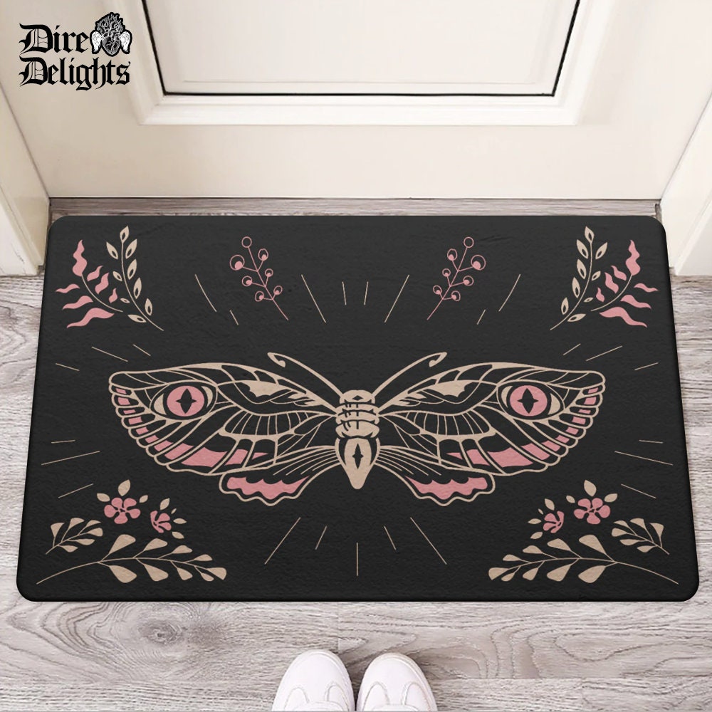 Mystic Moth Wicca Door Mat Gothic Doormat Goth Witchy Door - Etsy
