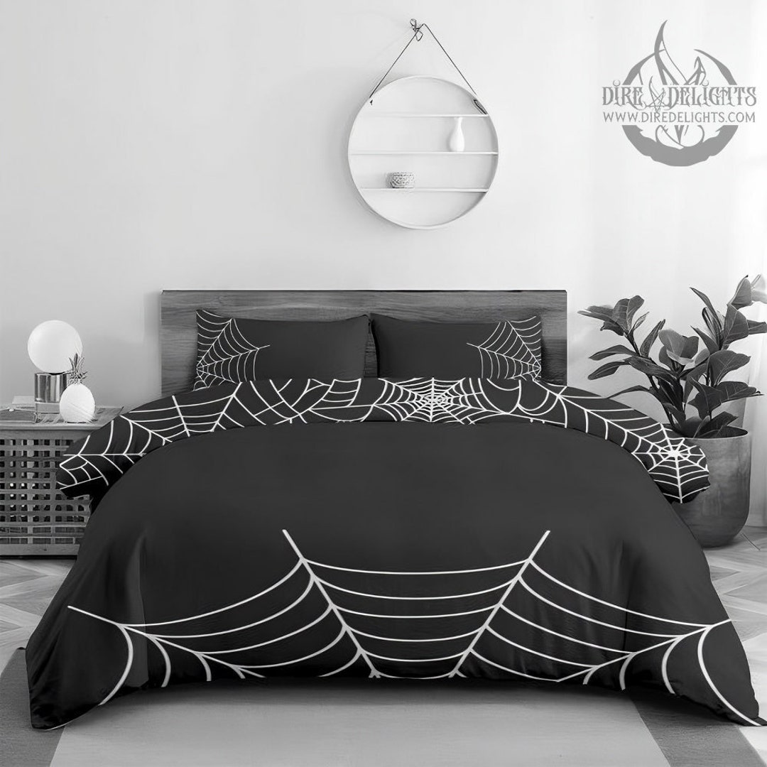 Spider Web 4 Piece Bedding Set,halloween Spiderweb Bedding, Witchcraft ...