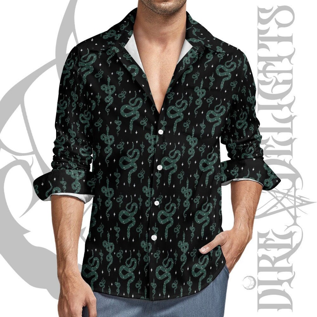 Snakes Shirt,oversized Serpend Man Shirt,snake Pattern Gothic Shirt ...