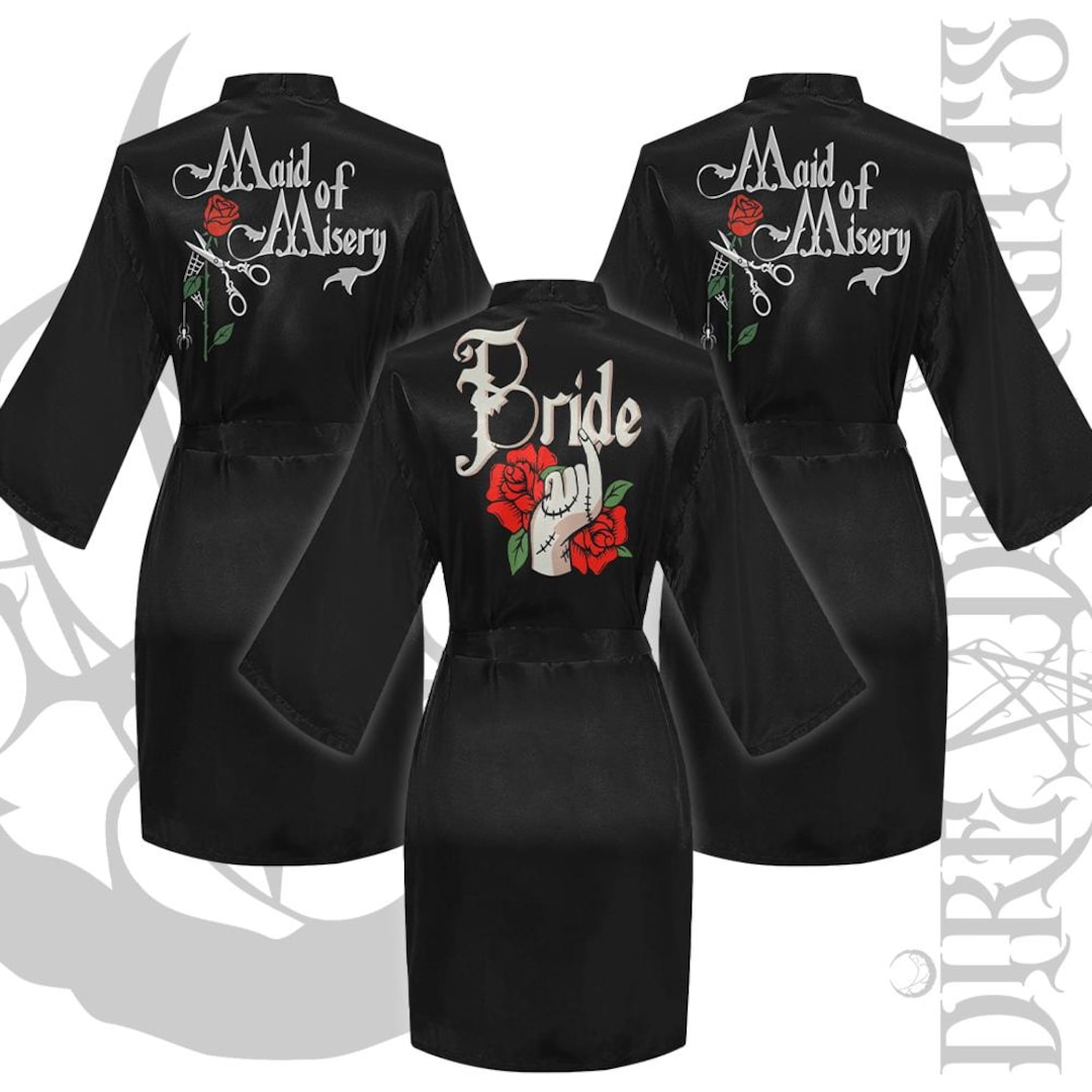 Gothic Bachelorette Robes, Bride, Maid of Misery,addams,thing,gothic ...