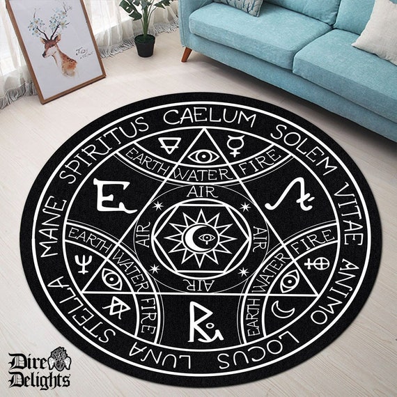 Divination Round Rug Ritual Invocation Door Mat Satanic | Etsy