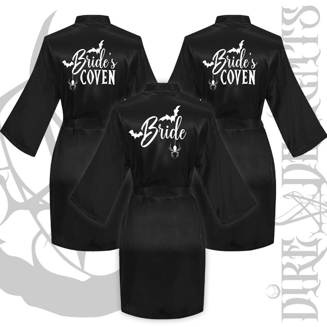 Gothic Bachelorette Robes,bride, Bride's Coven,alternative Bride Robe ...