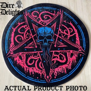 Pentagram Cthulhu Skull Round Rug, Lovecraftian Magic Circle Carpet ...