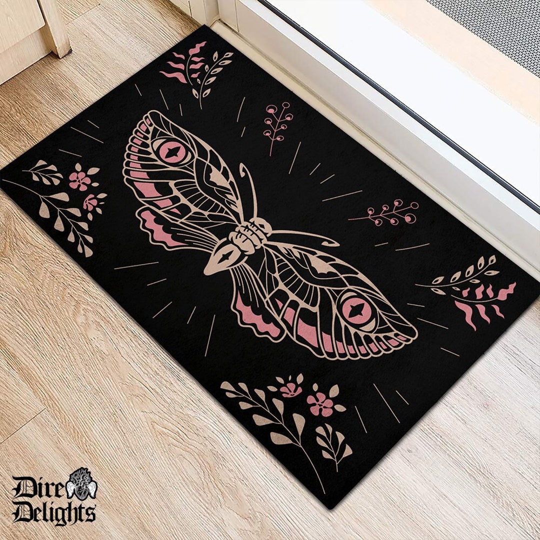 Mystic Moth Wicca Door Mat Gothic Doormat Goth Witchy Door - Etsy