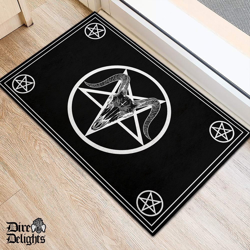 Baphomet Door Mat Gothic Satan Doormat Lucifer Rug - Etsy