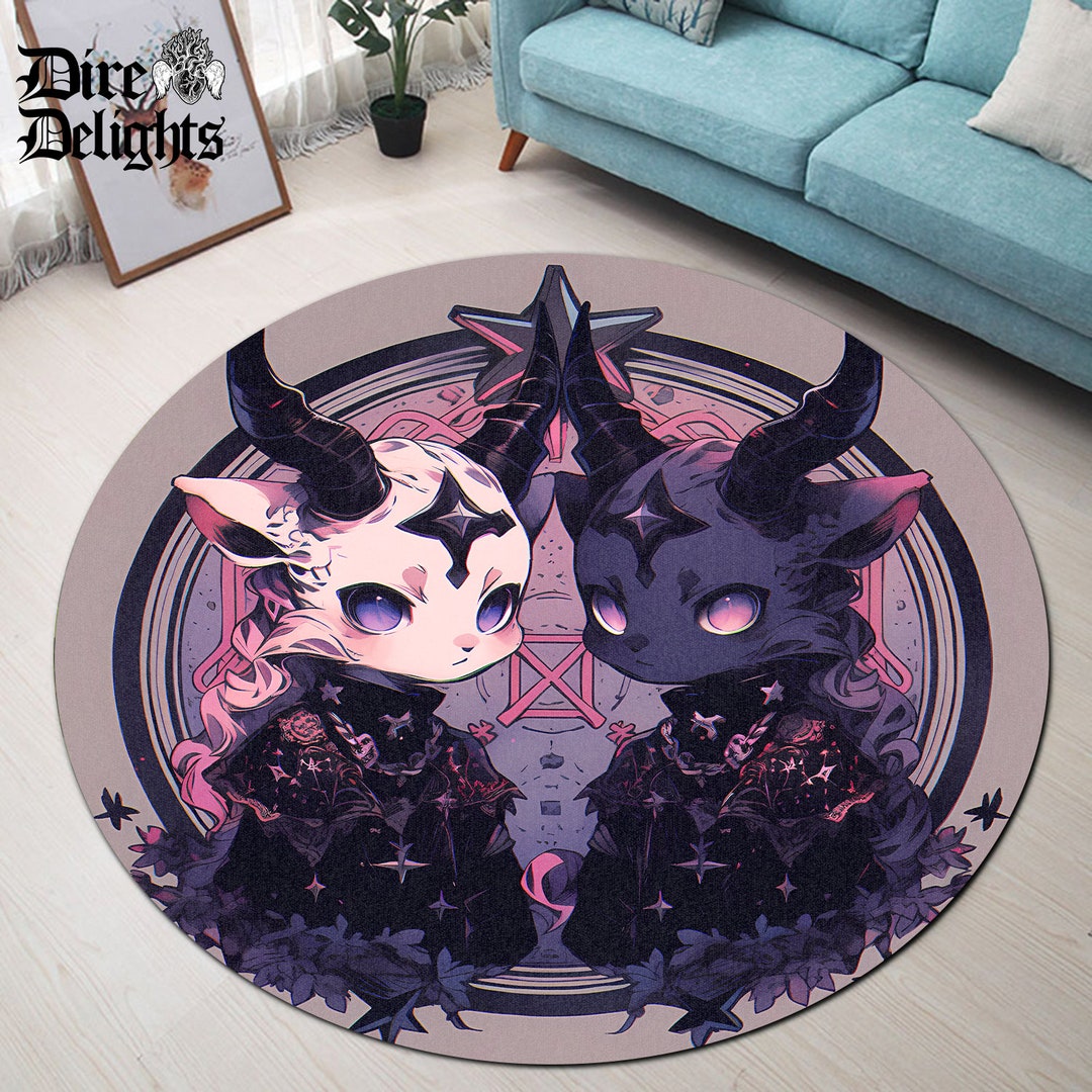 Demons Round Rug Anime Monsters Round Mat Kawaii Goth Round - Etsy
