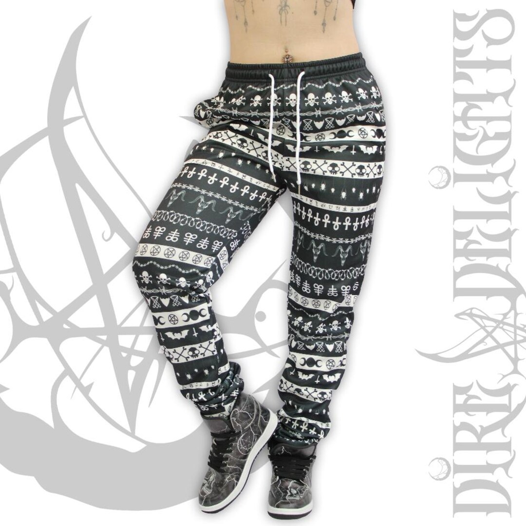 Goth Elements Unisex Pants S-4xl,occult Goth Joggers,leviathan Cross ...