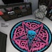 Pentagram Cthulhu Skull Round Rug, Lovecraftian Magic Circle Carpet ...