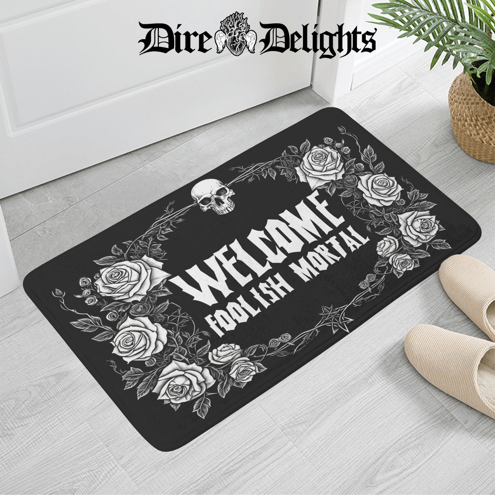 Welcome Foolish Mortal Door Mat, Funeral Frame Doormat sold by DalJosey ...