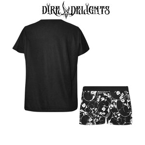 Goth Horror Pajama Set,demonic Cotton Pajama T-shirt & Pants,punk Emo ...