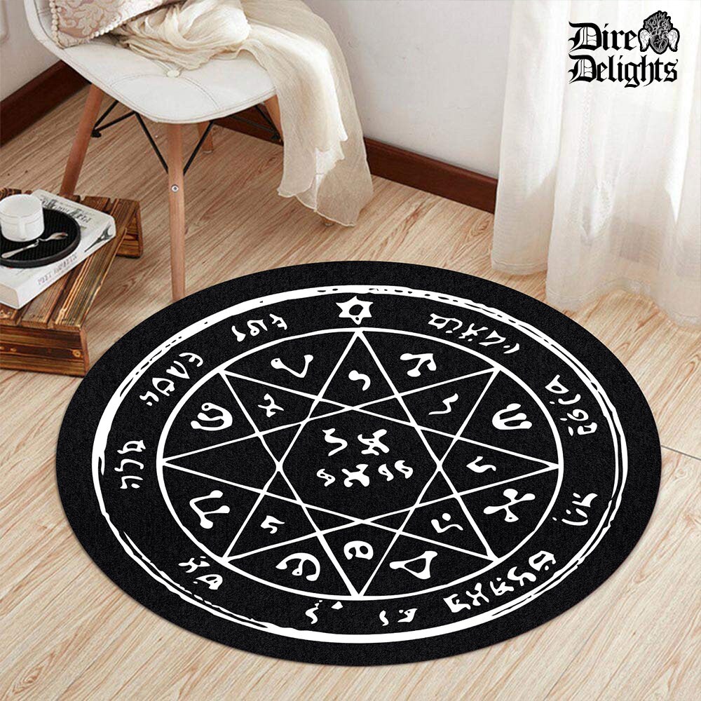 Satanic Sigil With Occult Runes Round Rug Runes From Hell - Etsy Australia