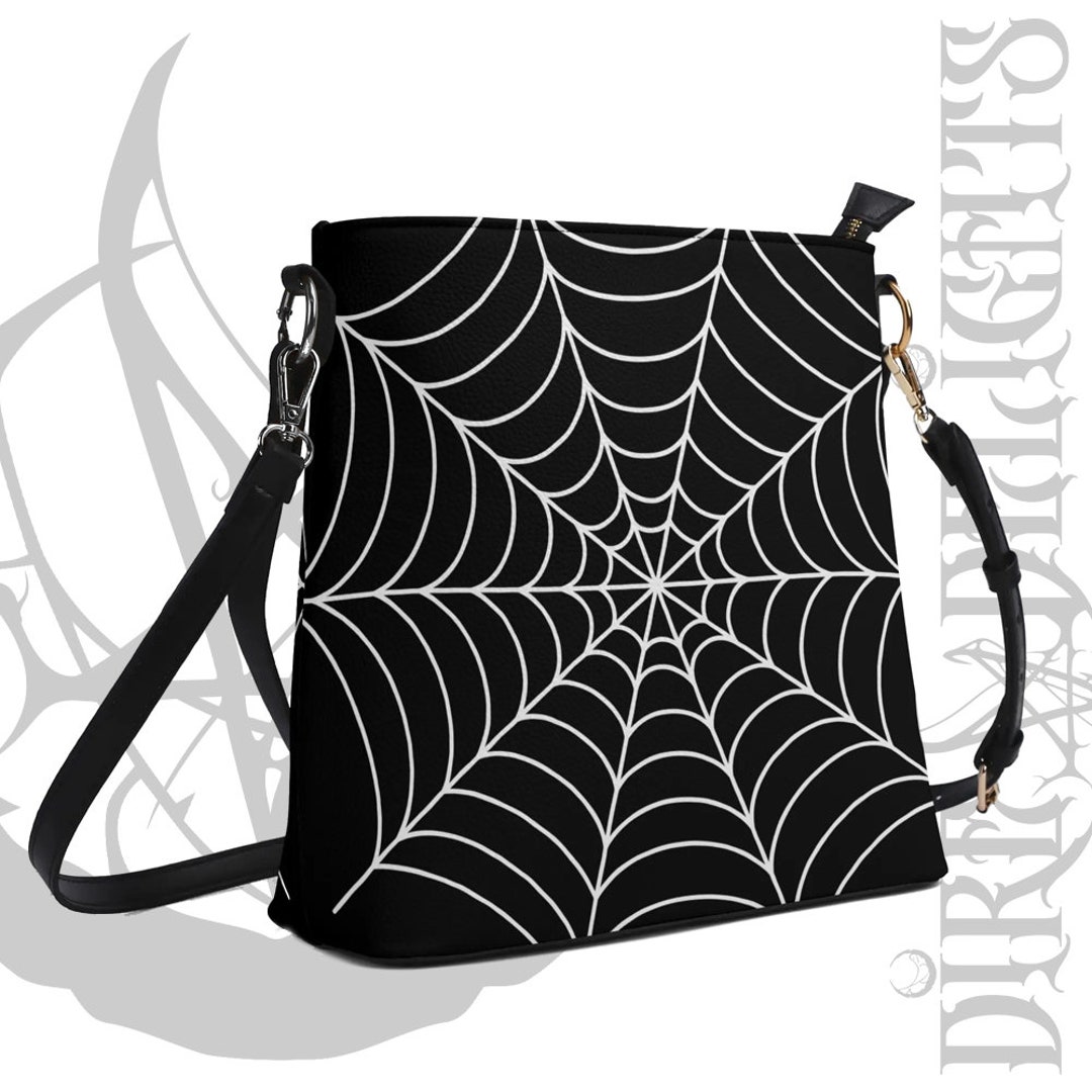 Spider Web PU Leather Shoulder Bag,spiderweb Gothic Bag,wicca Magic Bag ...