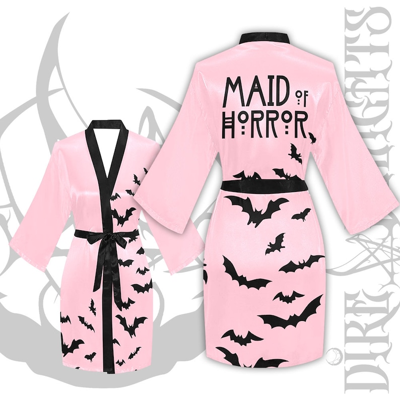 Pastel Goth Bachelorette Robes, Badass Bride, Maid of Horror, Bride's ...