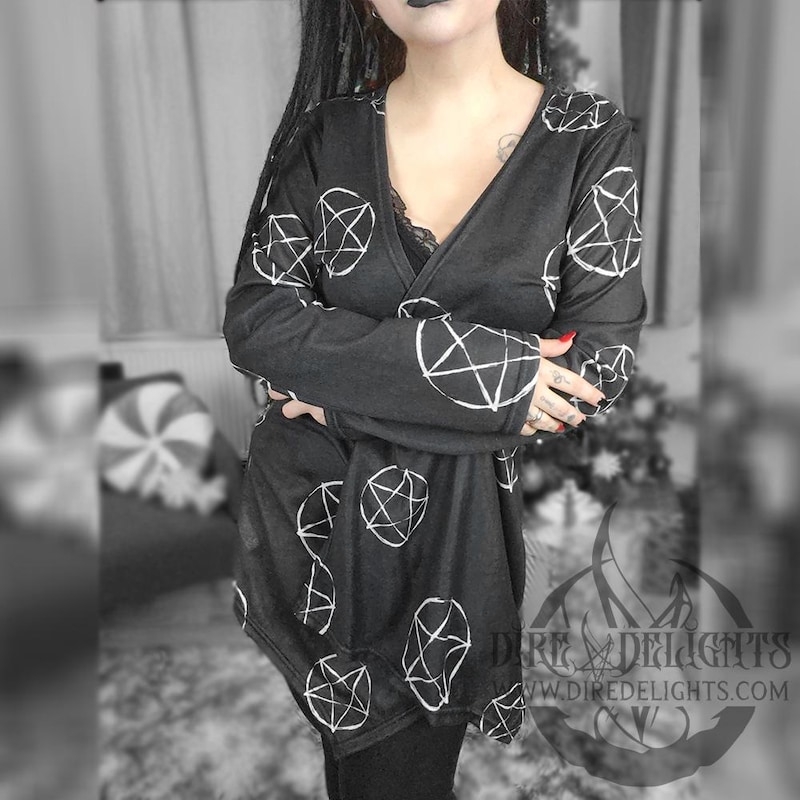 Black Ghost Cardigan - Etsy UK