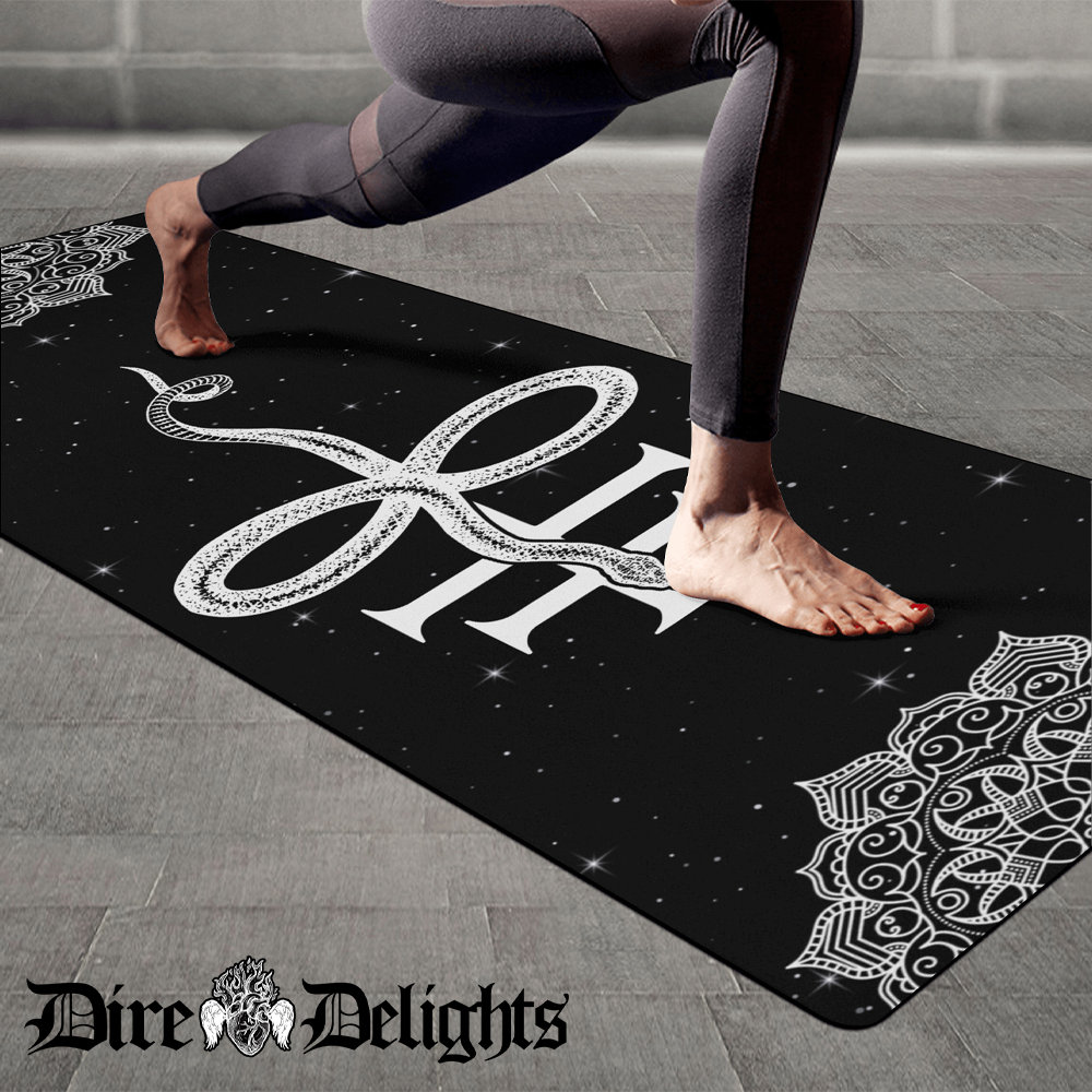 Leviathan Snake Yoga Mat,mandala Symbols Fitness Rubber Mat,health Goth ...