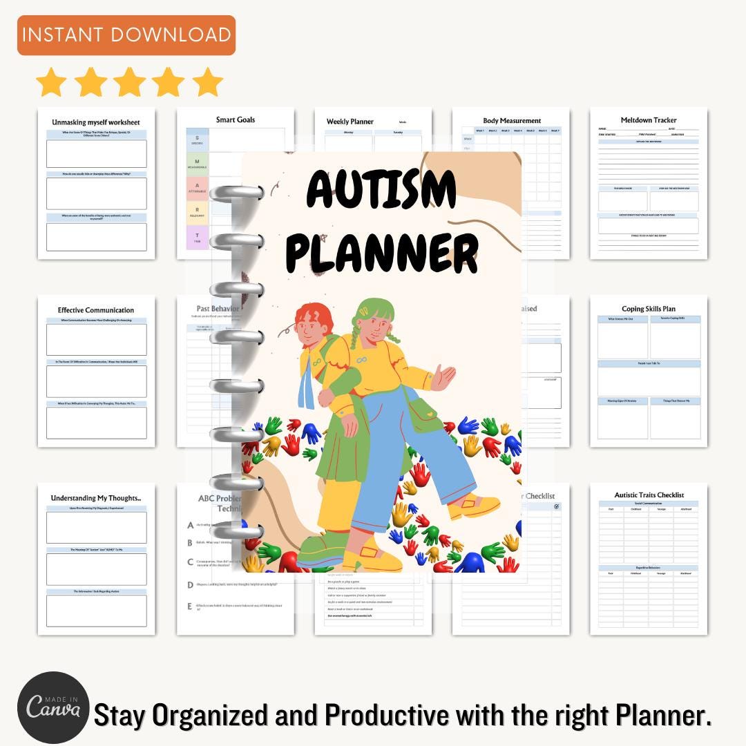 Autism Planner With Daily Schedule, Weekly Organizer, Monthly Calendar ...