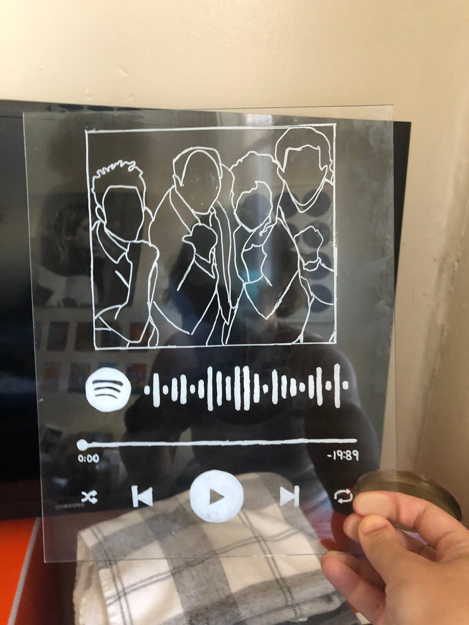 Personalized Spotify Song Glass with Frame | Etsy